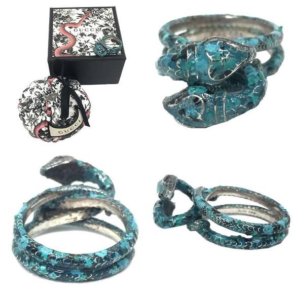 Gucci | Jewelry | Gucci Gucci Garden Snake Ring Aging Finish Sterling ...